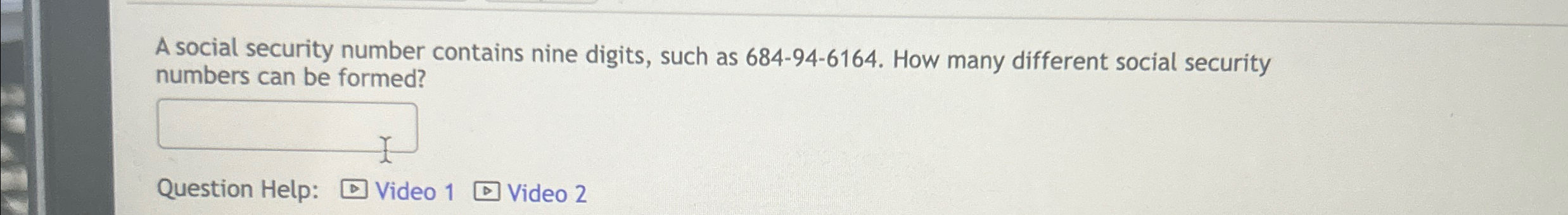 Solved A social security number contains nine digits, such | Chegg.com