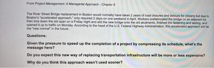 Solved From Project Management: A Managerial Approach - | Chegg.com