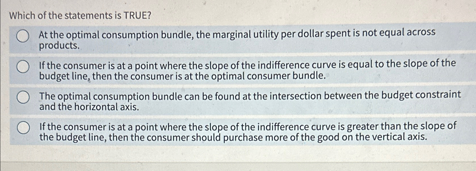 Solved Which of the statements is TRUE?At the optimal | Chegg.com