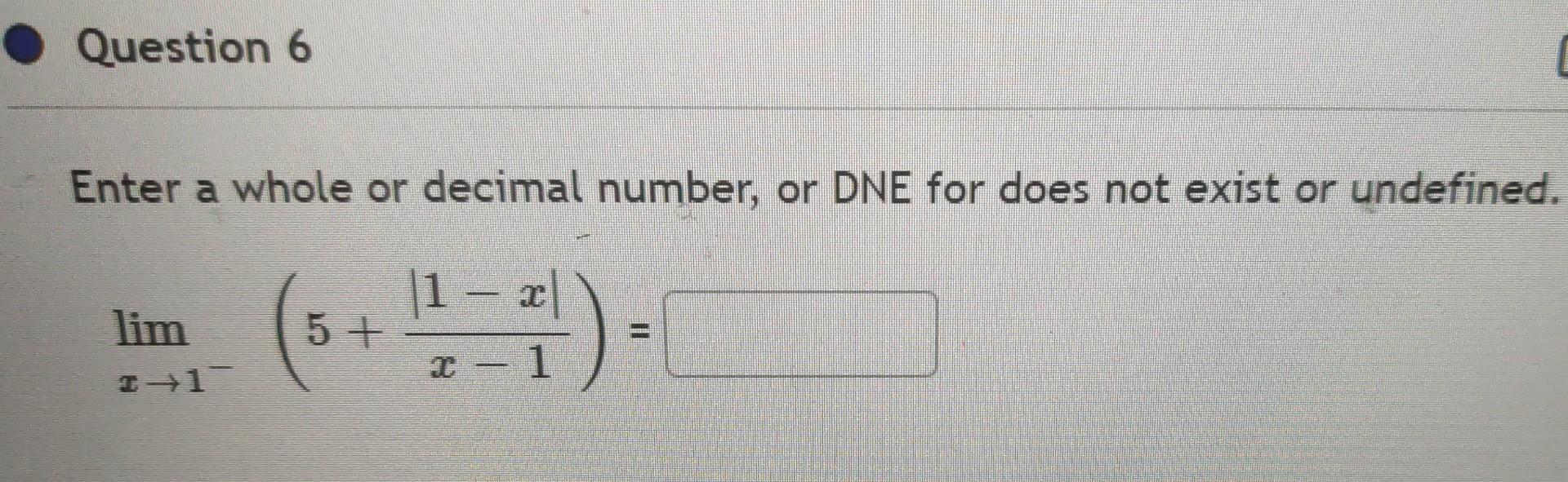 Solved Enter a whole or decimal number, or DNE for does not | Chegg.com