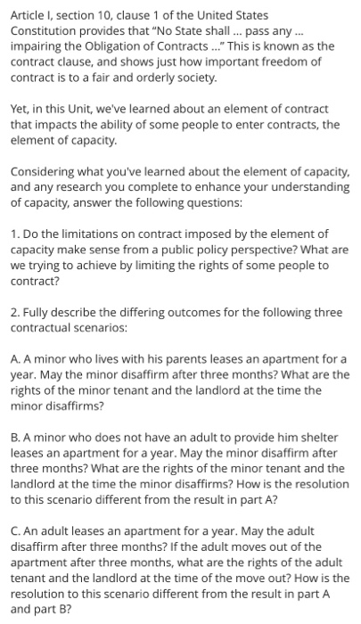 Article 1, section 10, clause 1 of the United States | Chegg.com