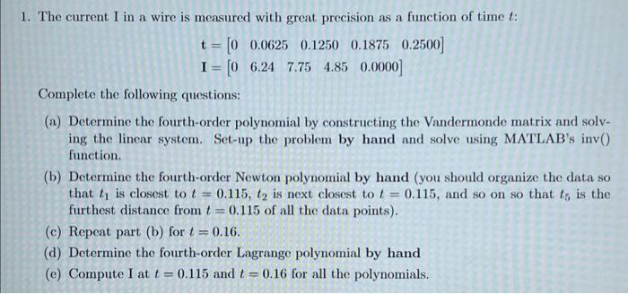 The current I in a wire is measured with great | Chegg.com