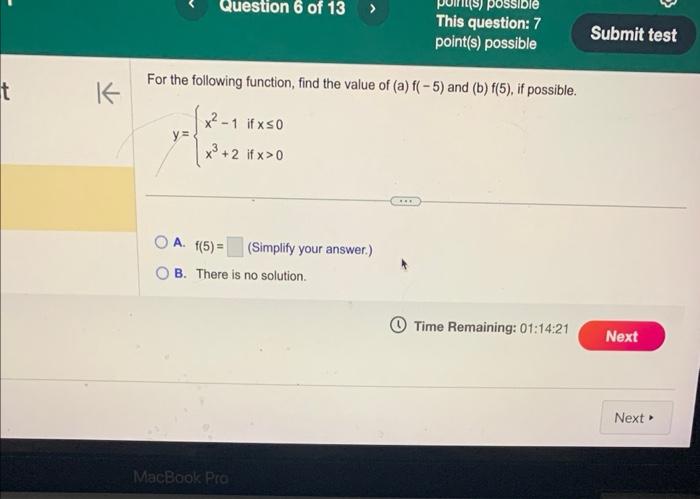 Solved For the following function, find the value of | Chegg.com