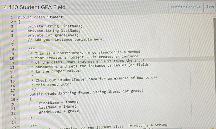 Solved Exercise : Student GPA Field 6 points Let's Go! This | Chegg.com