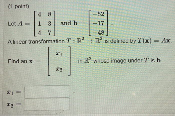 Solved (1 point) Let {e1, C2, C3} be the standard basis of | Chegg.com