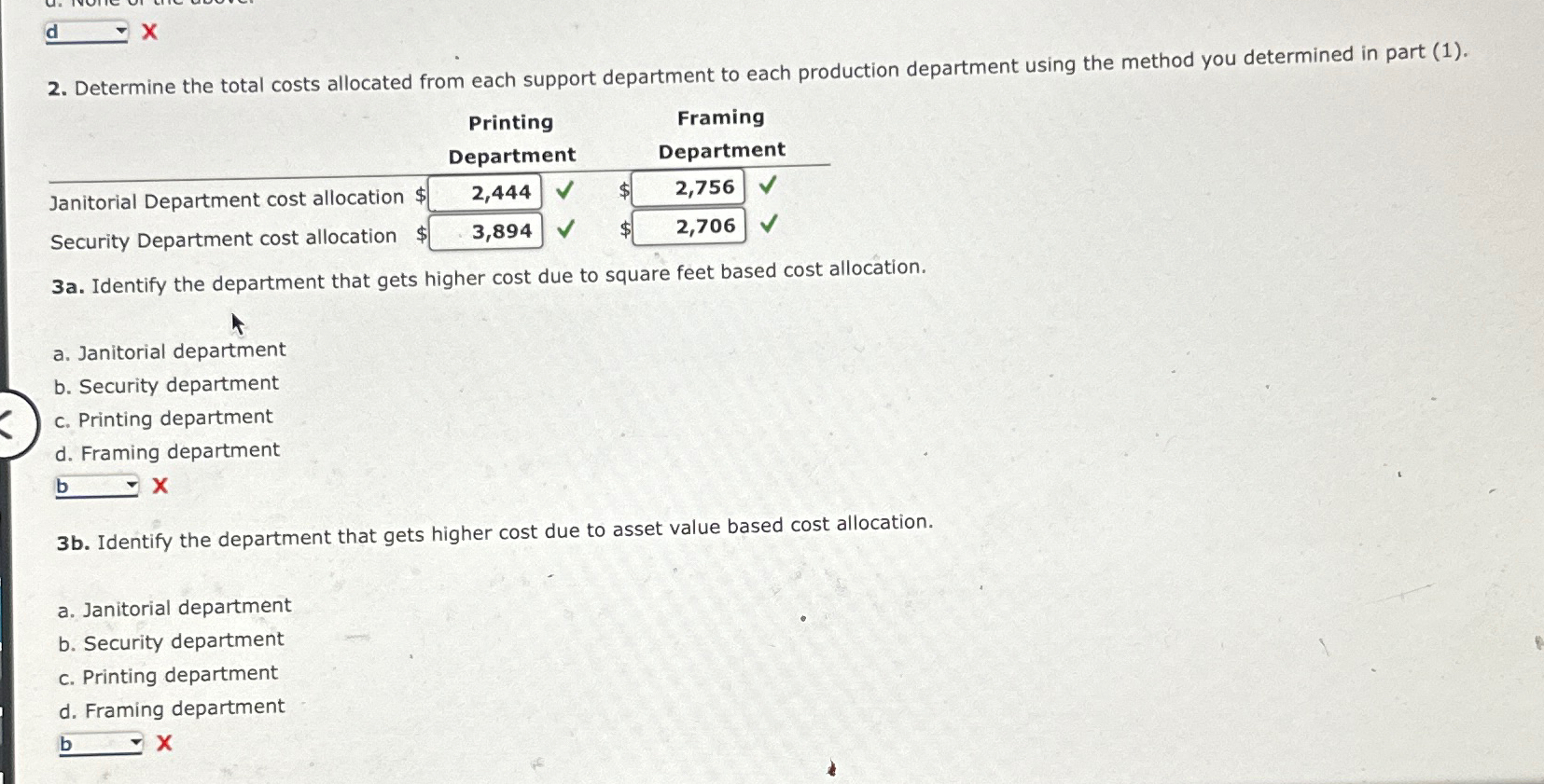 Solved Determine the total costs allocated from each support | Chegg.com