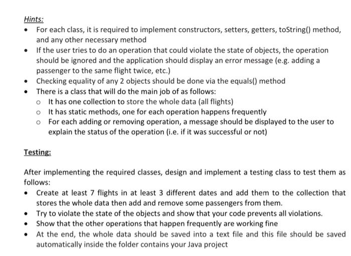 Solved Write A Java Project Using Ide And Implement All The