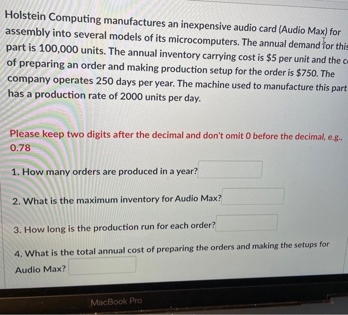 Solved (Audio Max) for part is 100,000 icrocomputers. The | Chegg.com