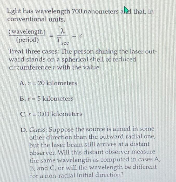 Solved 3. Gravitational Red Shift Consider a black hole with | Chegg.com