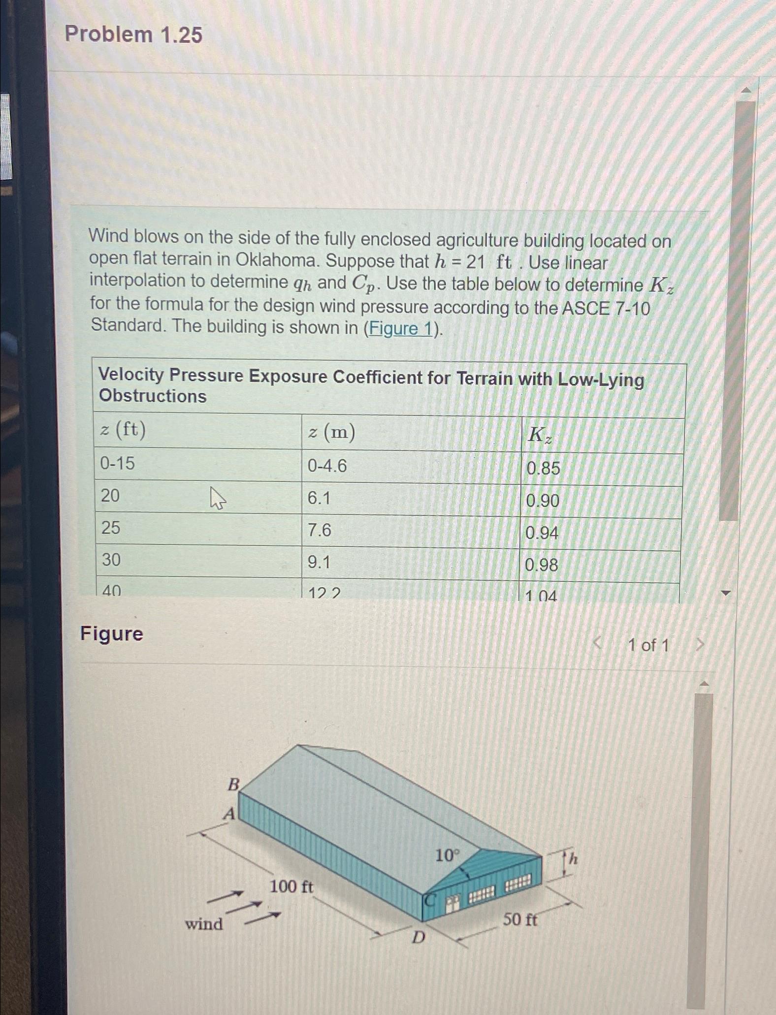 Solved Problem 1.25Wind blows on the side of the fully | Chegg.com
