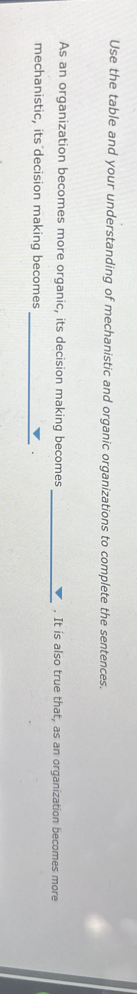 Solved Use the table and your understanding of mechanistic | Chegg.com