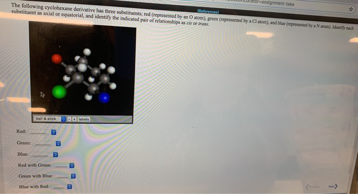 Solved References The following cyclohexane derivative has | Chegg.com