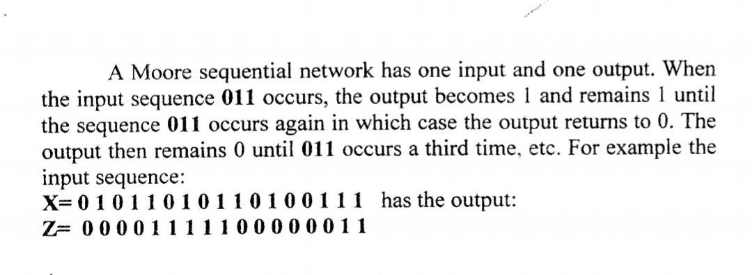 Solved - A Moore sequential network has one input and one | Chegg.com