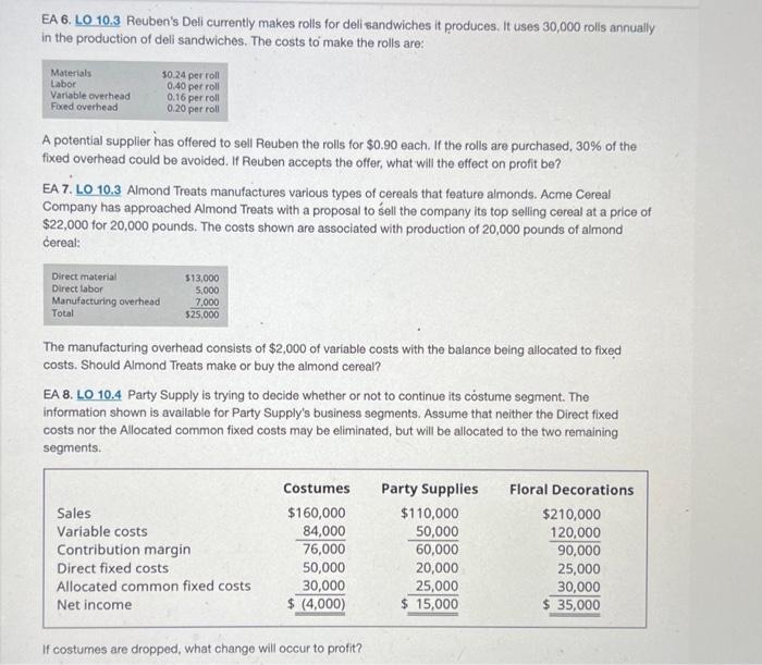 Solved EA 1. LO 10,1 Garrison Boutique, a small novelty | Chegg.com