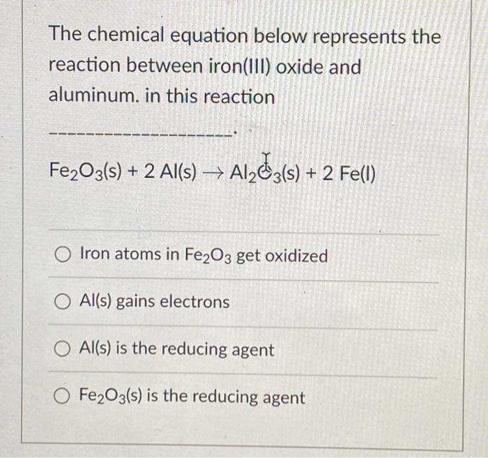 Solved The Chemical Equation Below Represents The Reaction