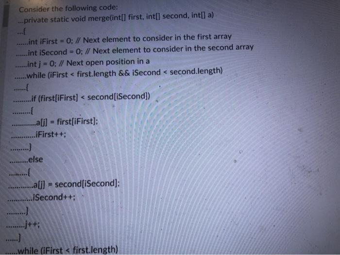 Solved Consider The Following Code private Static Void Chegg