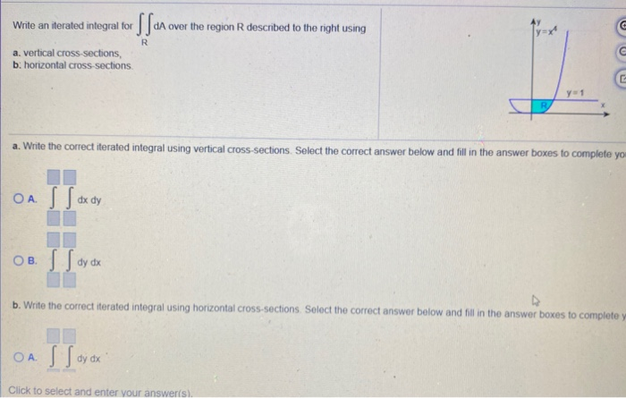 Solved Write an iterated integral for dA over the region R | Chegg.com