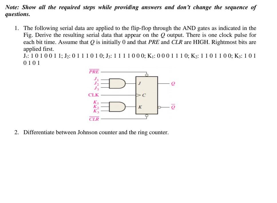 Solved Note: Show all the required steps while providing | Chegg.com