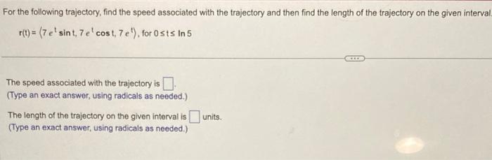 Solved For the following trajectory, find the speed | Chegg.com