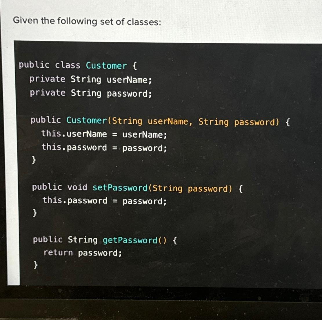 Solved Given the following set of classes:public class | Chegg.com