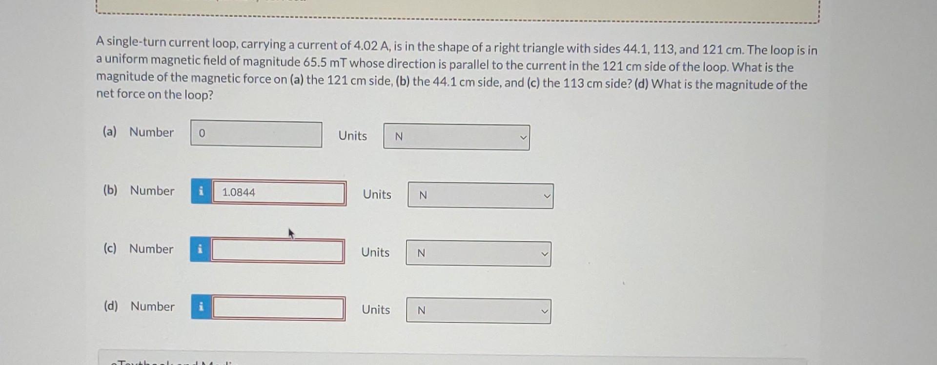 Solved A single-turn current loop, carrying a current of | Chegg.com