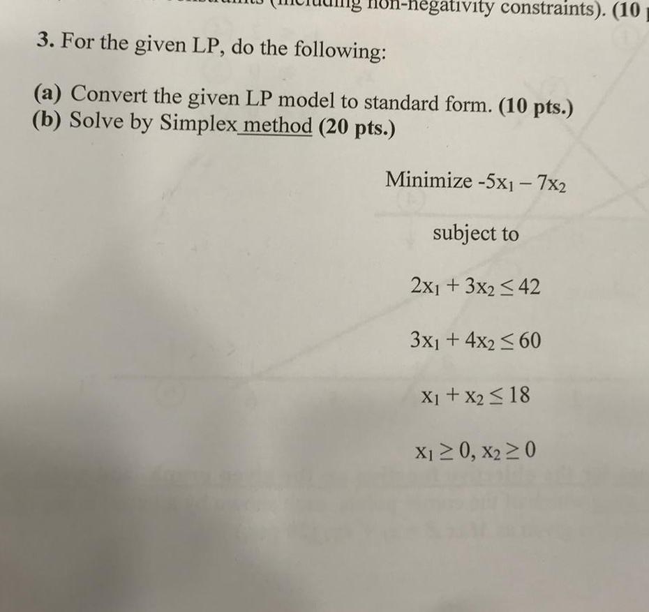 Solved 3. For the given LP, do the following: (a) Convert | Chegg.com