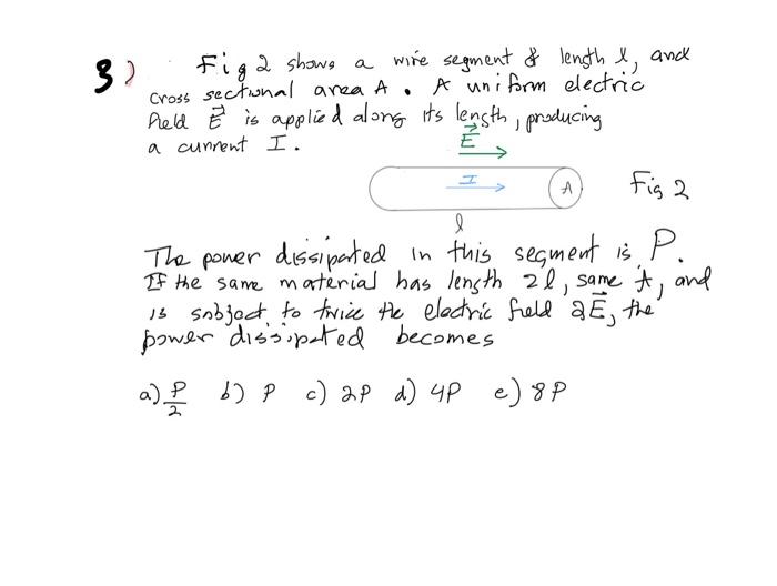 Solved Fig 2 Shows A Wire Segment And Lensth L And Cross