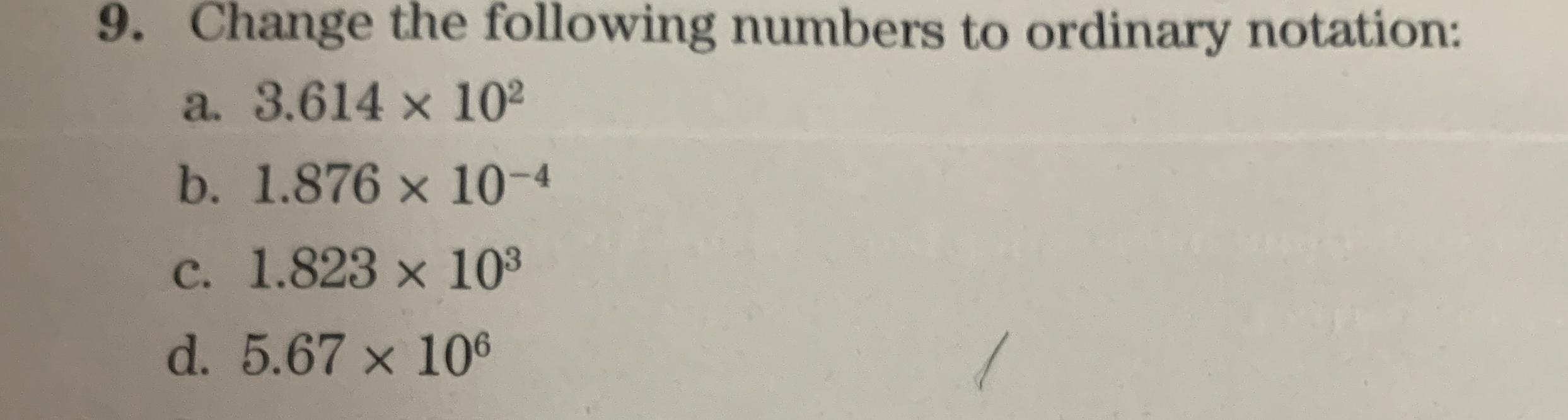 Solved Change the following numbers to ordinary | Chegg.com