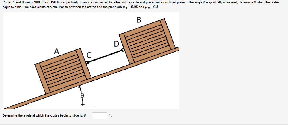 Solved begin to slide. The coefficients of static friction | Chegg.com