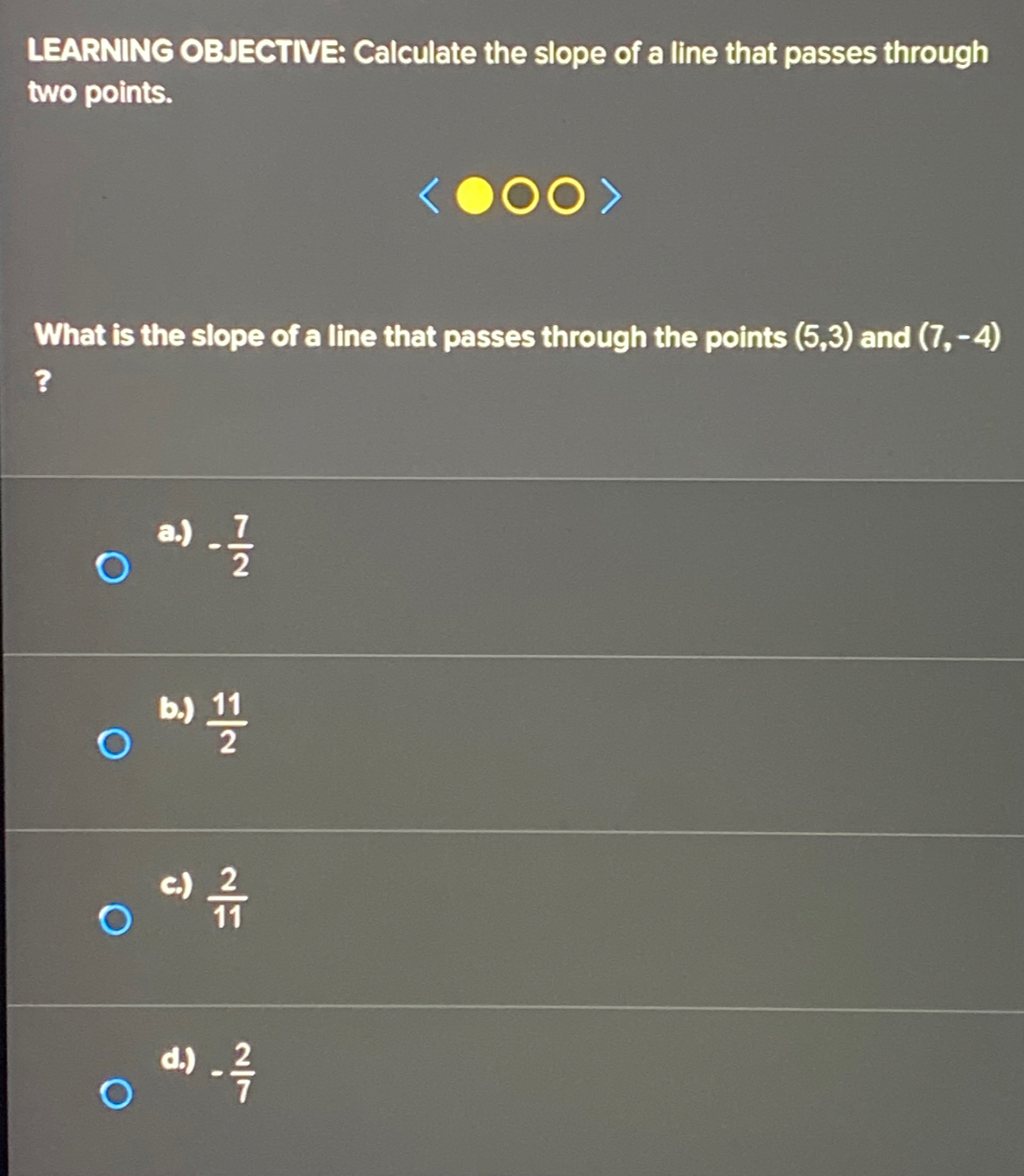 Solved LEARNING OBJECTIVE: Calculate the slope of a line | Chegg.com