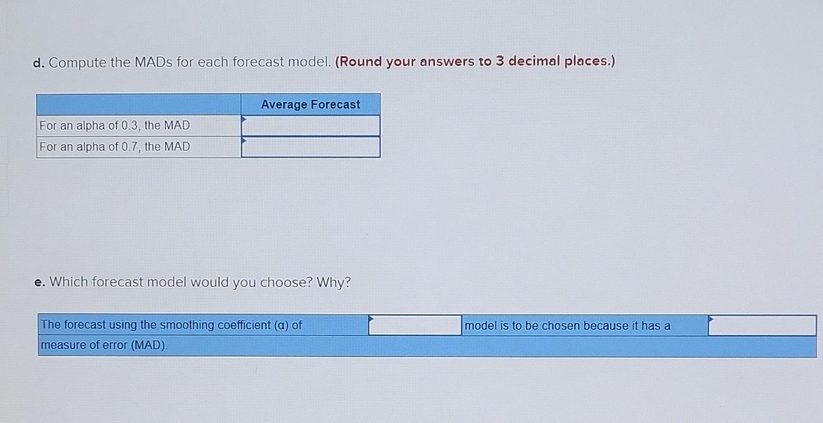 Solved b. Compute all possible forecasts using exponential | Chegg.com