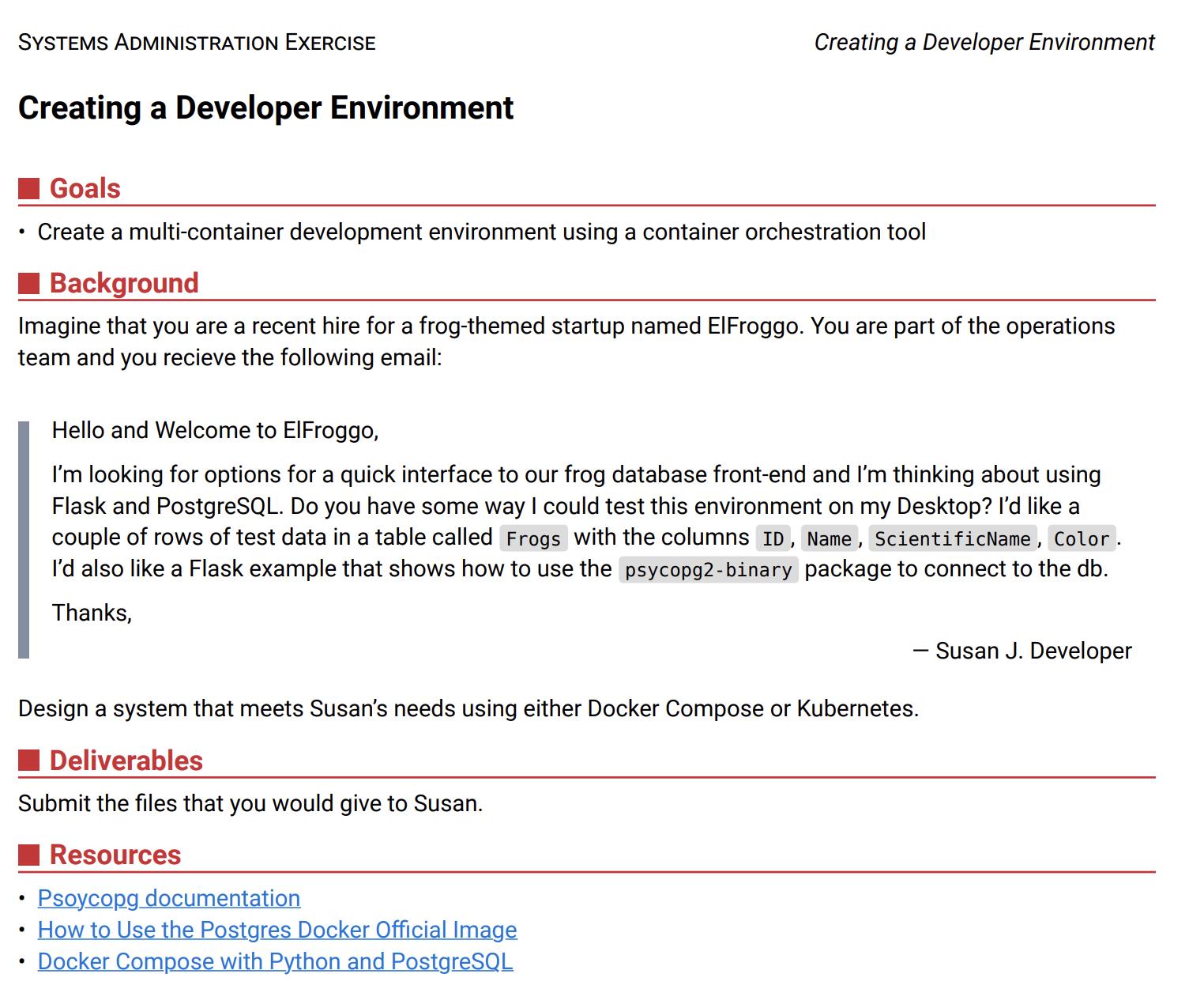 Solved Creating a Developer EnvironmentGoals• ﻿Create a | Chegg.com