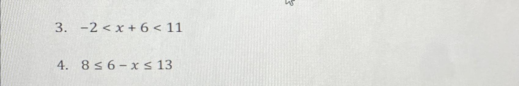 Solved 8≤6-x≤13-28≤6-x≤13 | Chegg.com