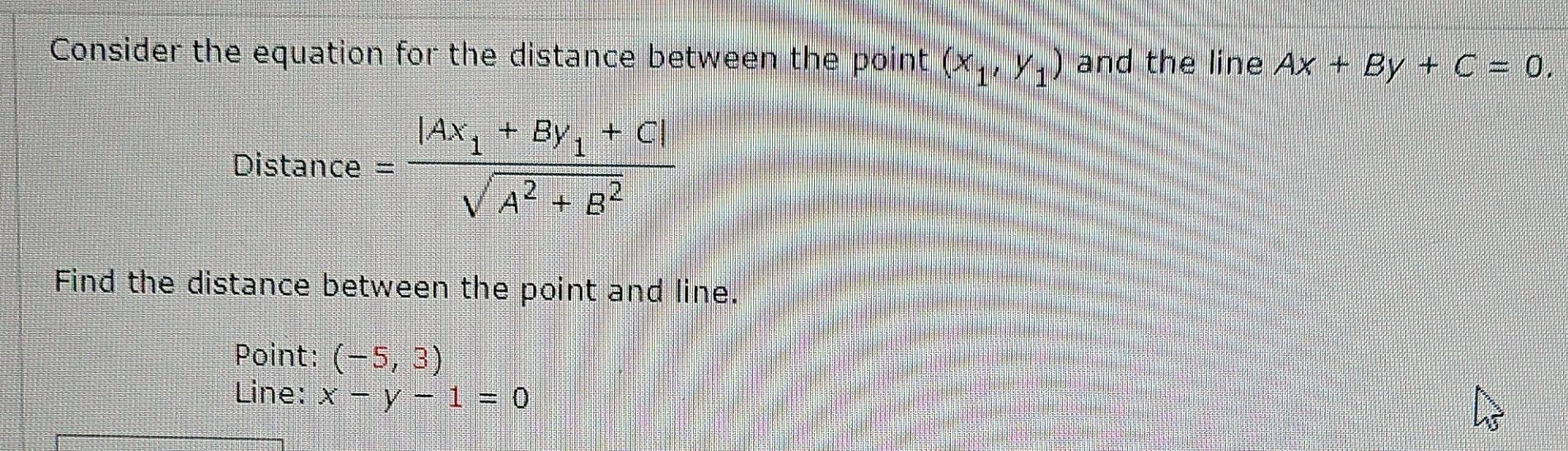 Solved Consider the equation for the distance between the | Chegg.com