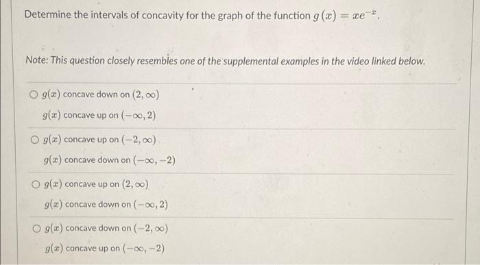 Solved Determine the intervals of concavity for the graph of | Chegg.com