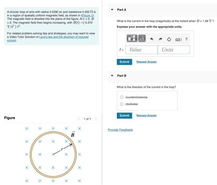 Solved A circular loop of wire with radius 0.0290 m and | Chegg.com