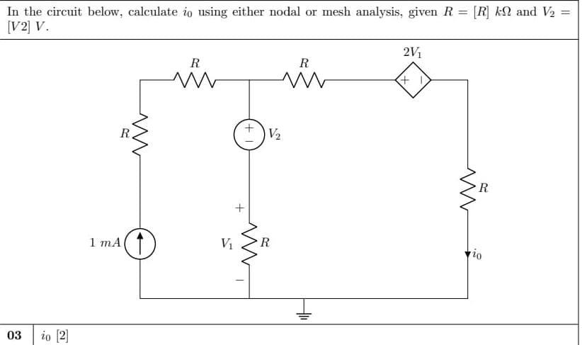 Solved In the circuit below, calculate i0 ﻿using either | Chegg.com