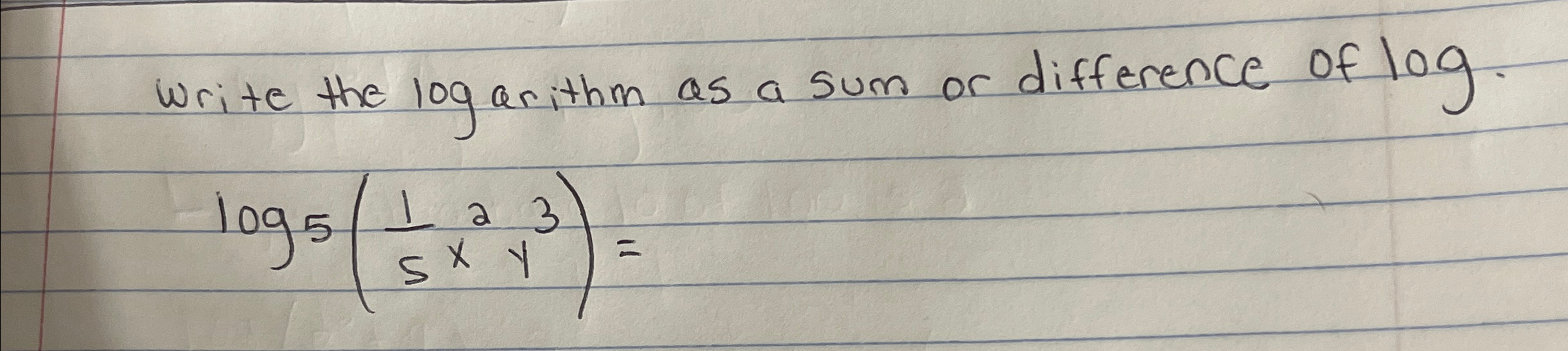 Solved Write the log ﻿arithm as a sum or difference of | Chegg.com