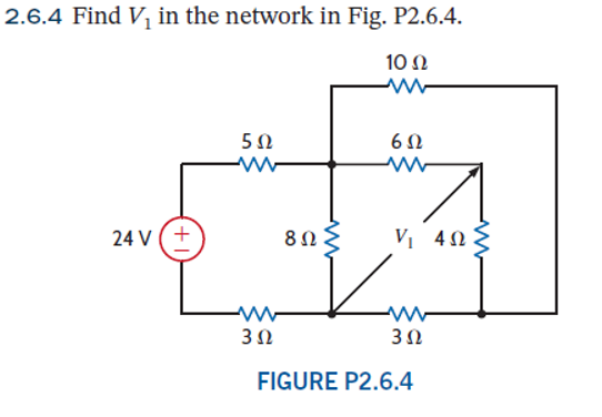 Solved Find V1 ﻿in the network in Fig. P2.6.4. | Chegg.com