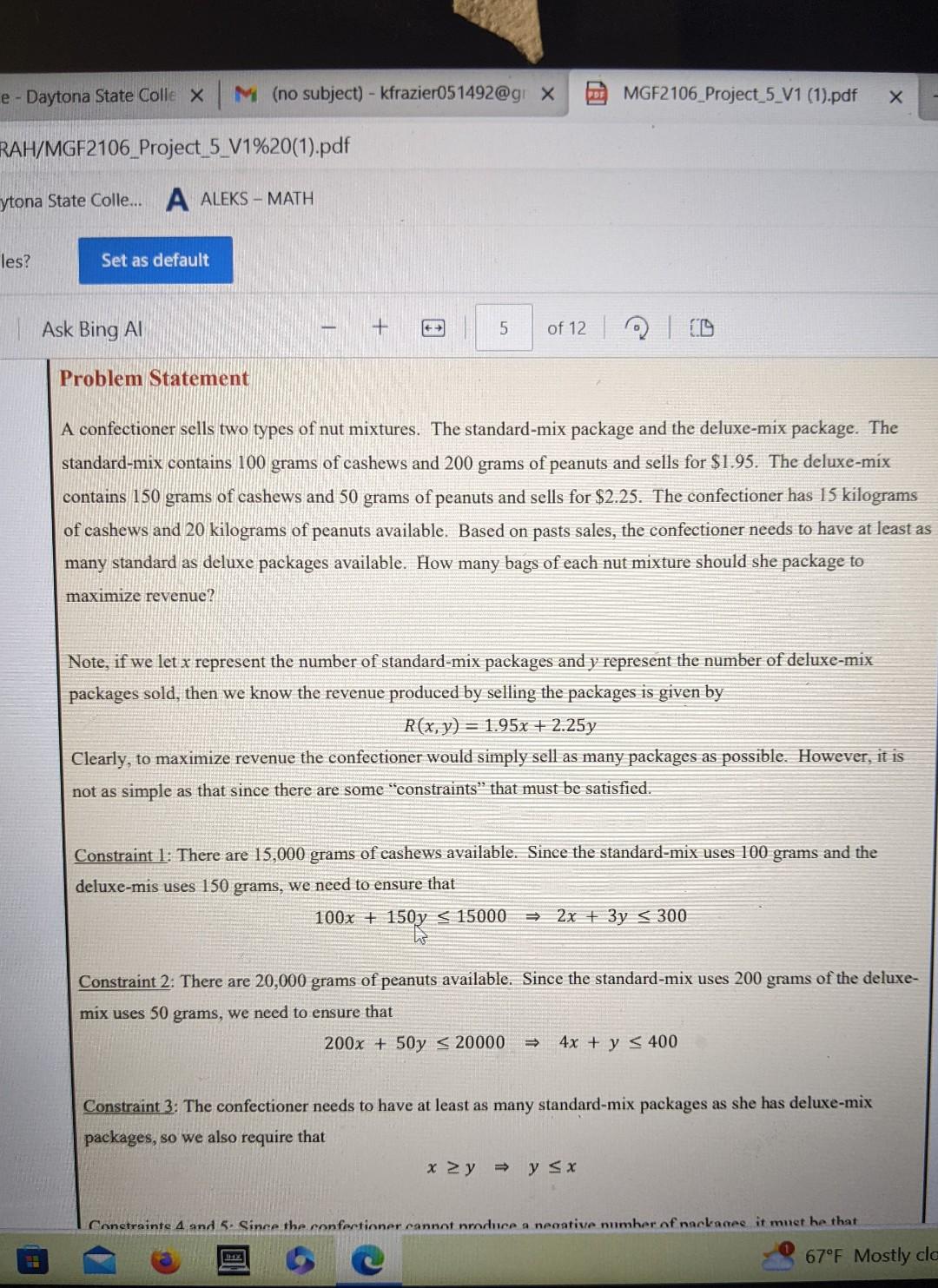 Solved Problem Statement A confectioner sells two types of | Chegg.com