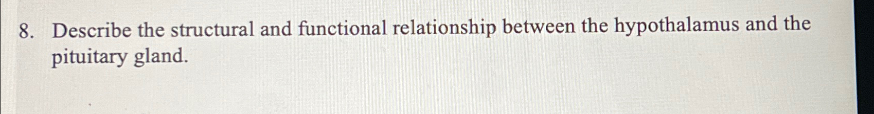 Solved Describe the structural and functional relationship | Chegg.com