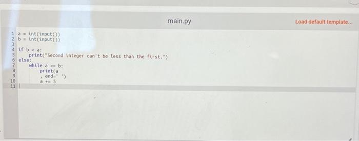 Solved 6.16 LAB: Output range with increment of 5 Write a | Chegg.com
