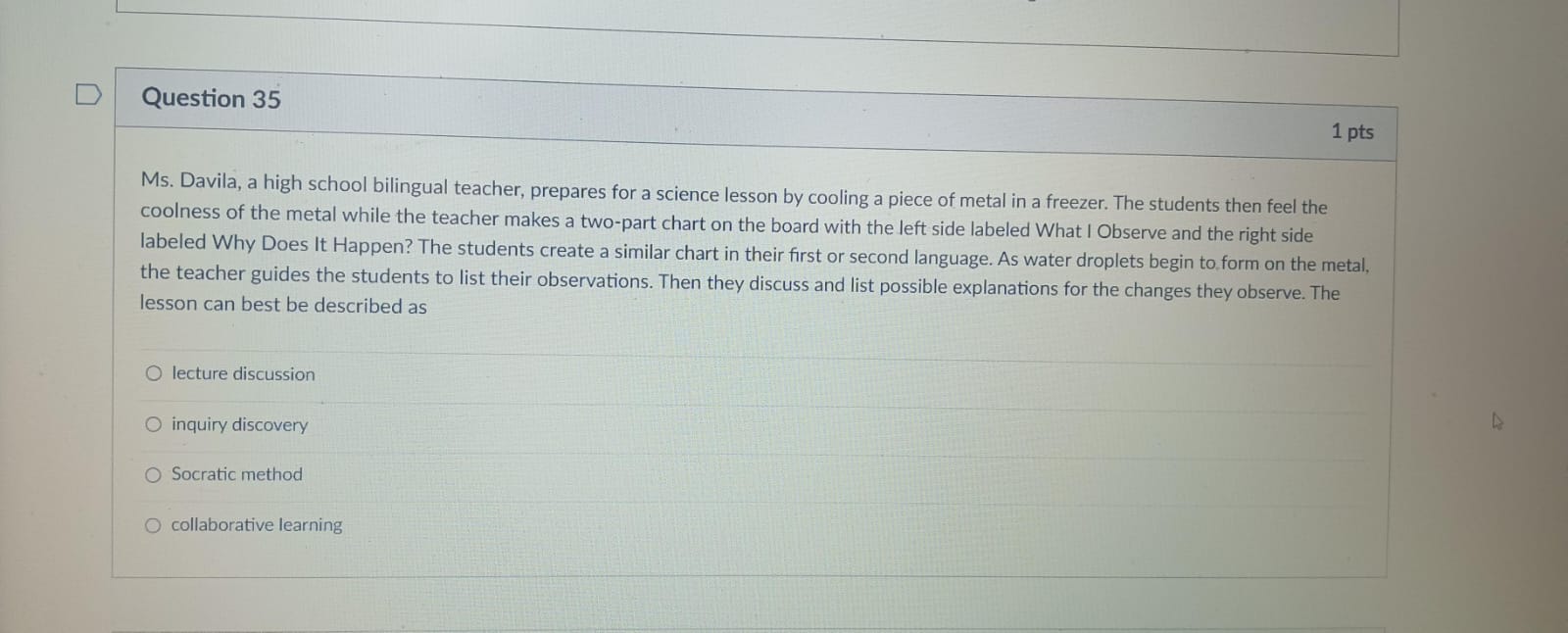 Solved Pregunta 35 ﻿La Sra. Dávila, ﻿una maestra bilingüe de | Chegg.com