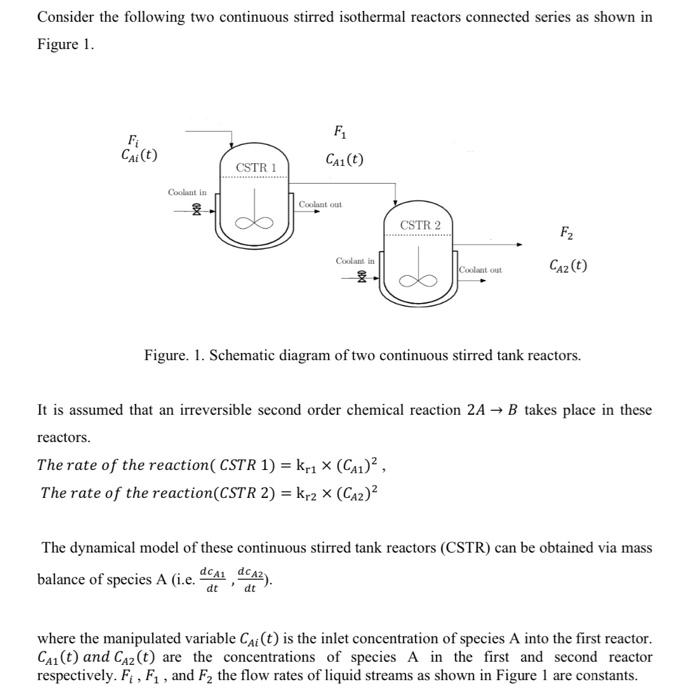 Solved Consider The Following Two Continuous Stirred