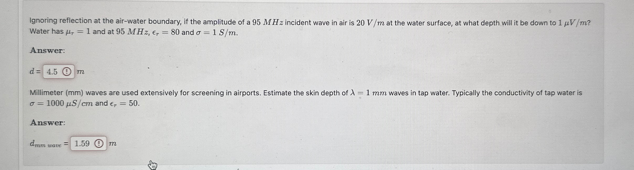 Solved Ignoring reflection at the air-water boundary, if the | Chegg.com
