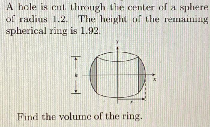 Solved A hole is cut through the center of a sphere of | Chegg.com