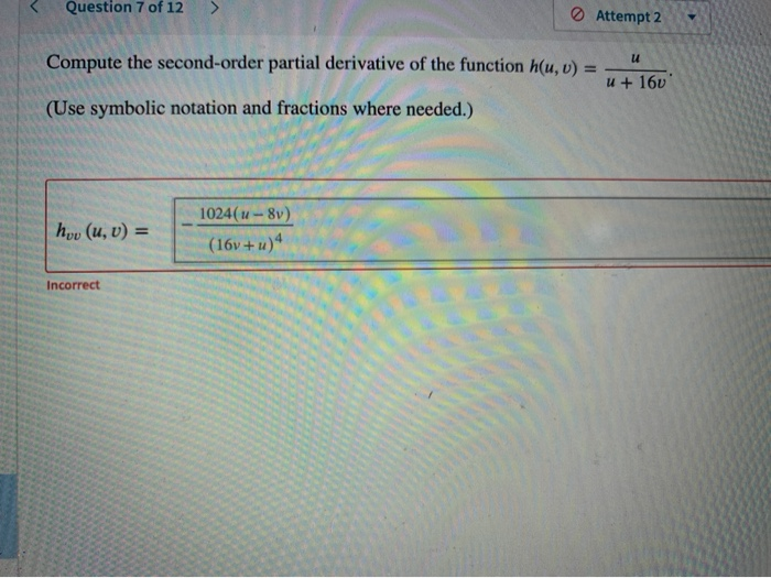 Solved Question 7 of 12 Attempt 2 u Compute the second-order | Chegg.com Solved Question 7 of 12 Attempt 2 u Compute the second-order | Chegg.com