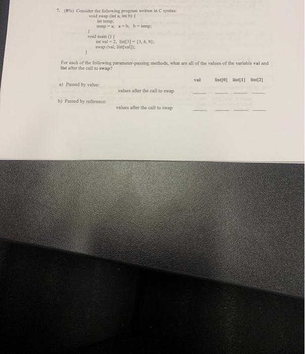 Solved 7 8 Consider The Following Program Written In C 4058