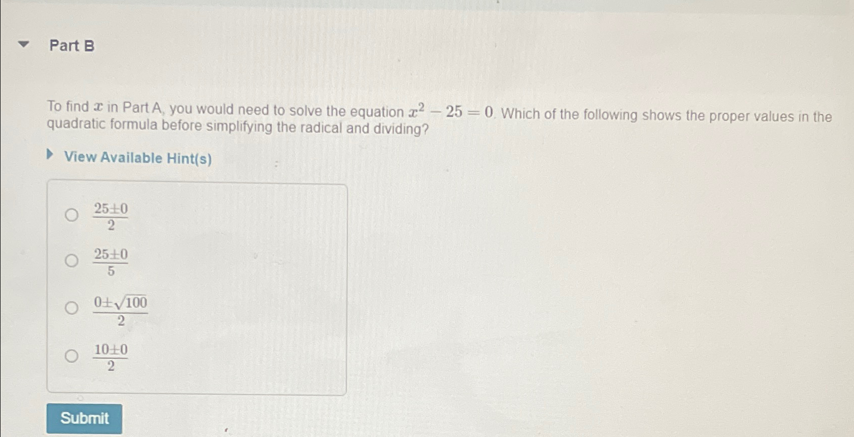 Solved Part BTo find x ﻿in Part A, ﻿you would need to solve | Chegg.com