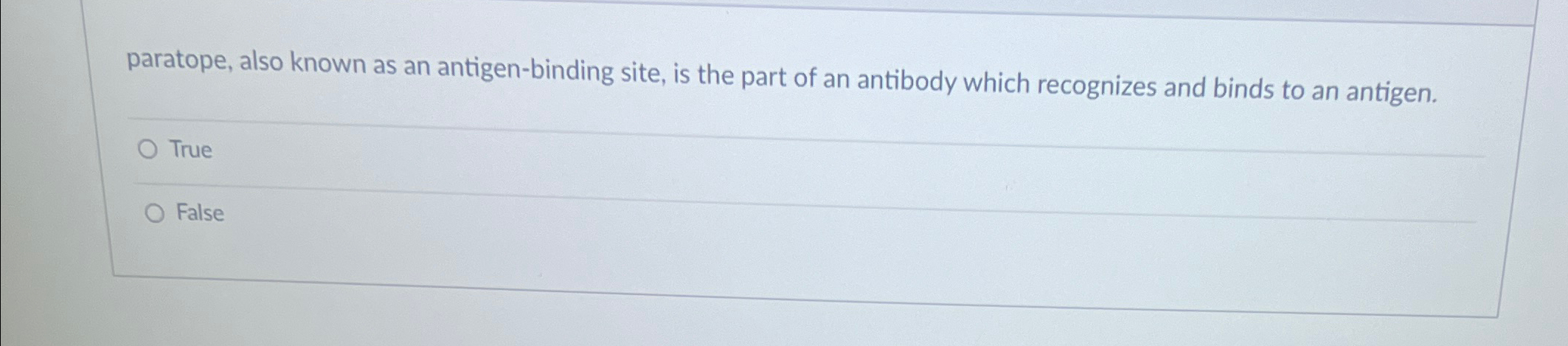 Solved paratope, also known as an antigen-binding site, is | Chegg.com